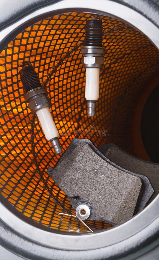 In the Cylinder of the Air Filter Illuminated by Bright Light ...