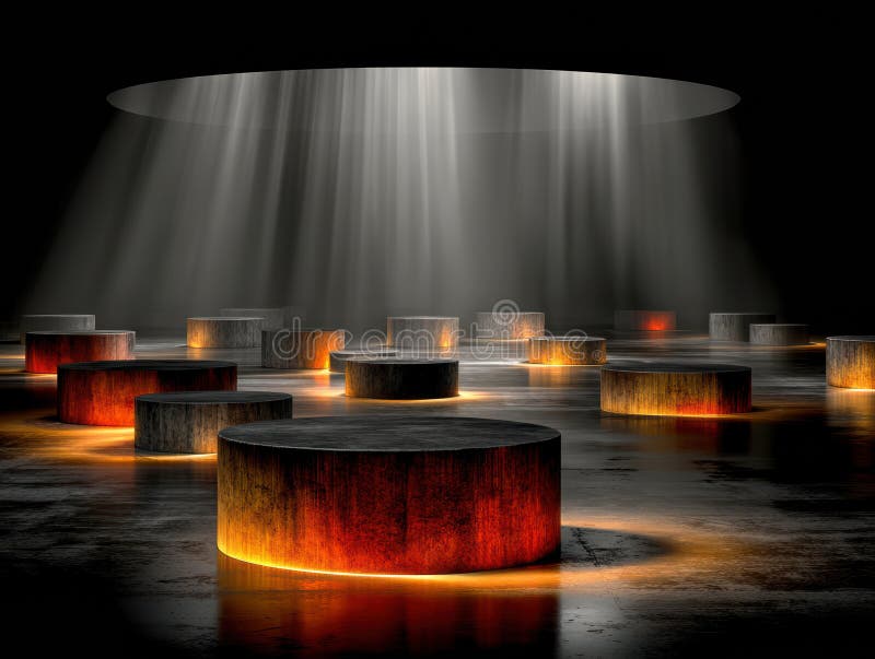 Cylinder Array Geometry 4 stock illustration. Illustration of light ...