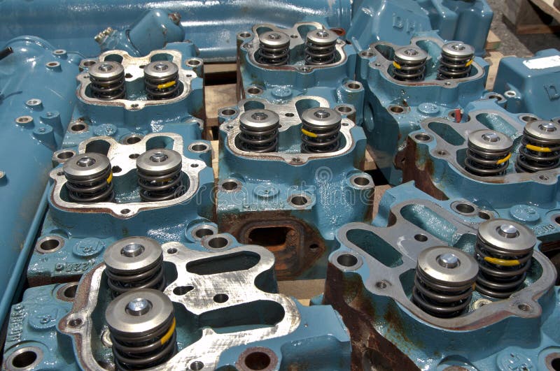 Cylinder Block Complete with Crankshaft. Assembly Line of Internal ...