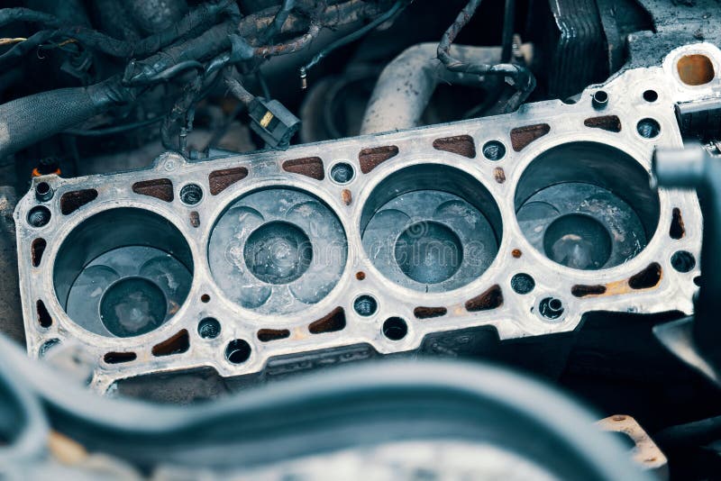 Cylinder Block and Piston of Diesel Engine Stock Photo - Image of ...