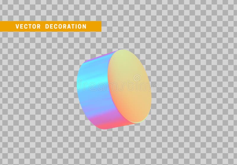 Cylinder 3d Objects Geometric Shape. Round Timber Isolated with ...