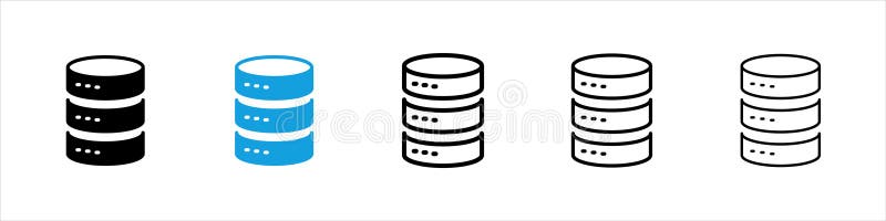 Cylinder Database Line Icon Isolated on White Background Stock Vector ...