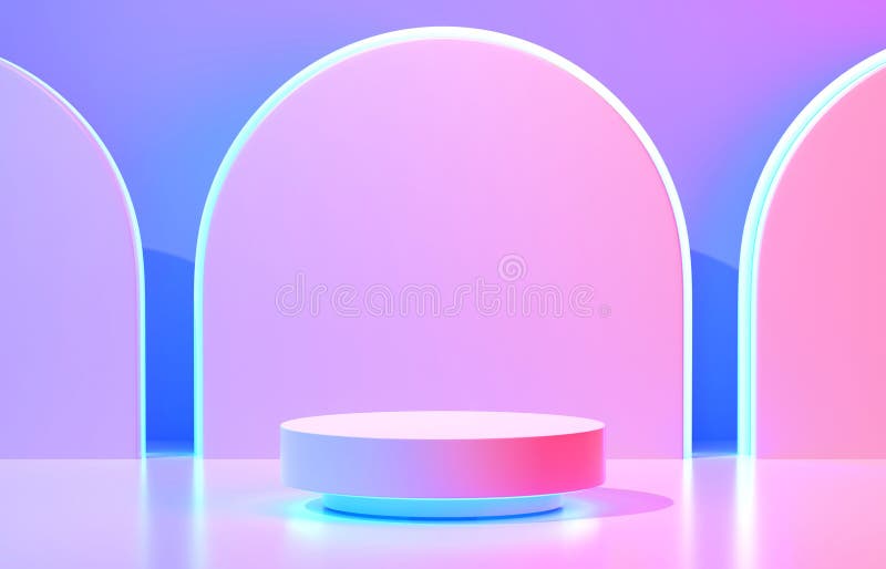 Cylinder Display and Presentation in a Colorful Scene Stock ...