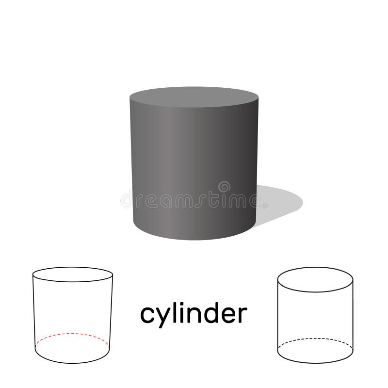 Cylinder. Geometric Shape. Isolated on White Background. Vector Stock ...