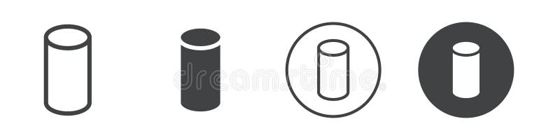 Cylinder Geometrical Icon Vector Logo Outline Stock Vector ...