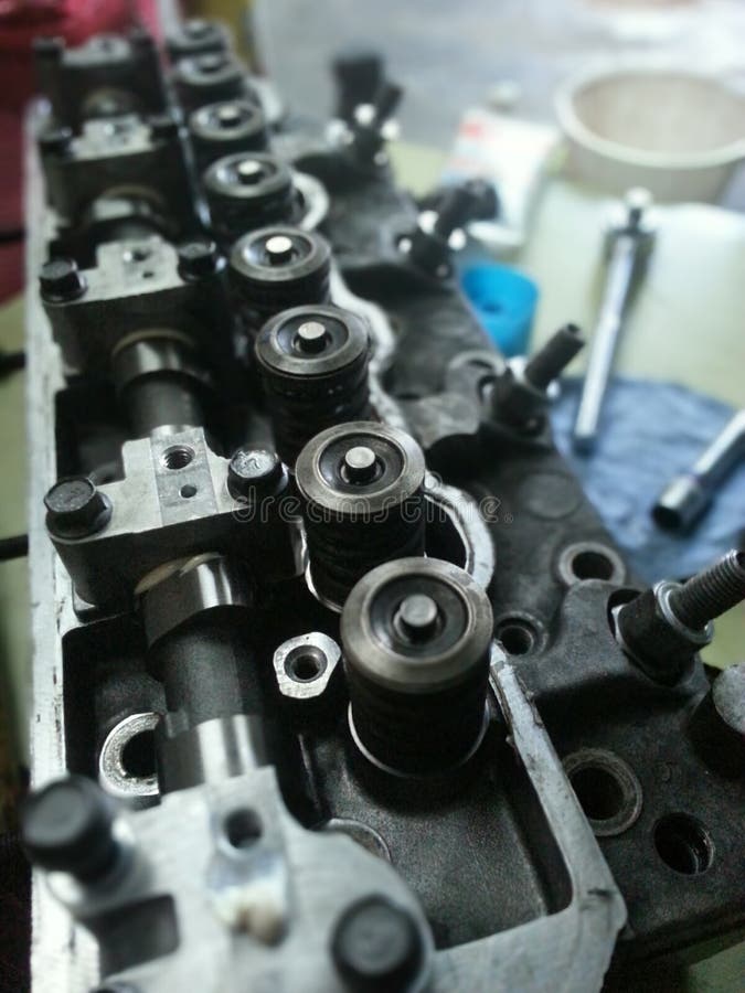 Cylinder head engine stock photo. Image of camshaft, springs - 57973980
