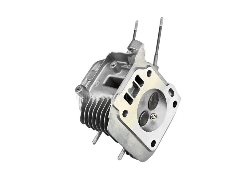 Cylinder Head with Intake and Exhaust Valves Installed Stock Photo ...