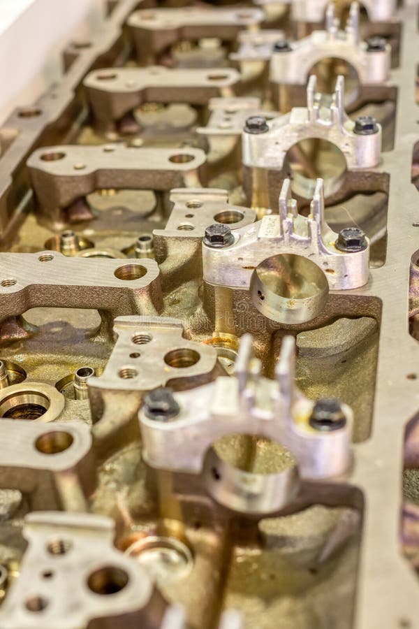 The Cylinder Head of the Internal Combustion Engine. Stock Photo ...