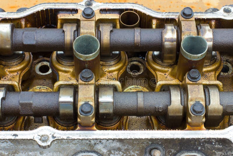Cylinder head on rusty stock photo. Image of block, metallic - 92549874