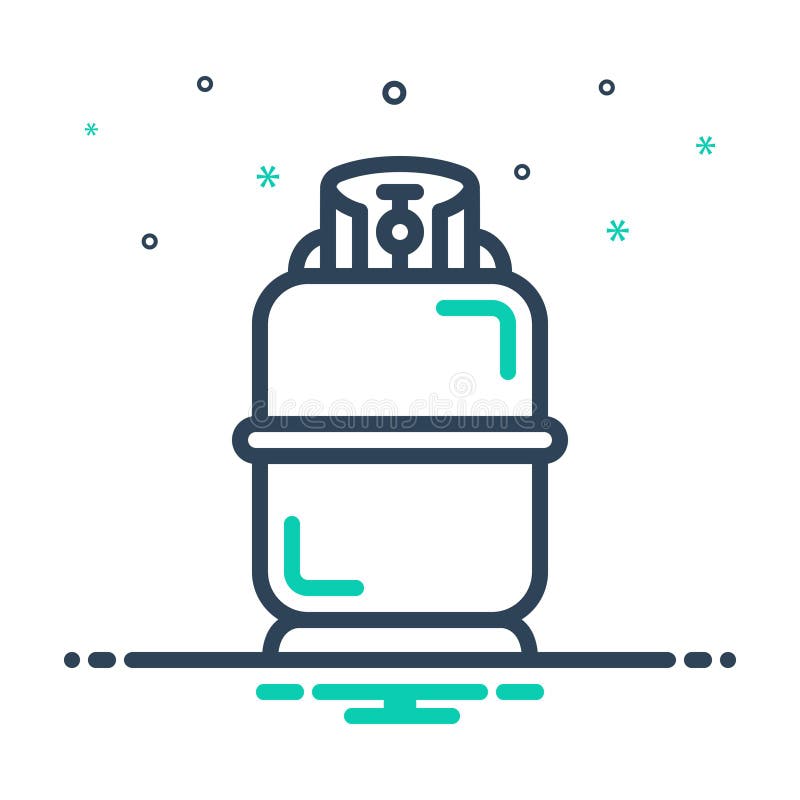 Mix Icon for Cylinder, Gas and Helium Stock Vector - Illustration of ...