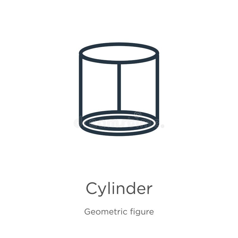 Outline Cylinder Vector Icon. Isolated Black Simple Line Element ...