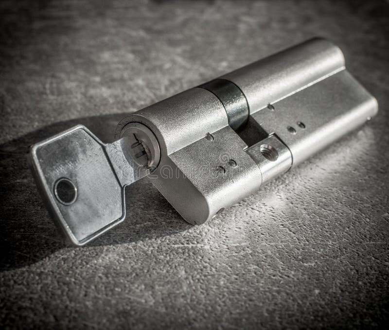 Cylinder lock stock photo. Image of european, secure - 57955658