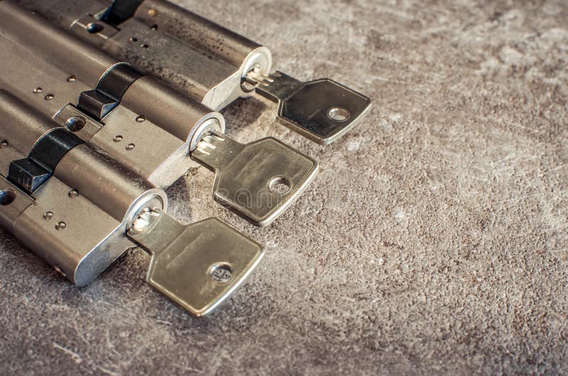 Cylinder lock stock photo. Image of system, chrome, protective - 57956528