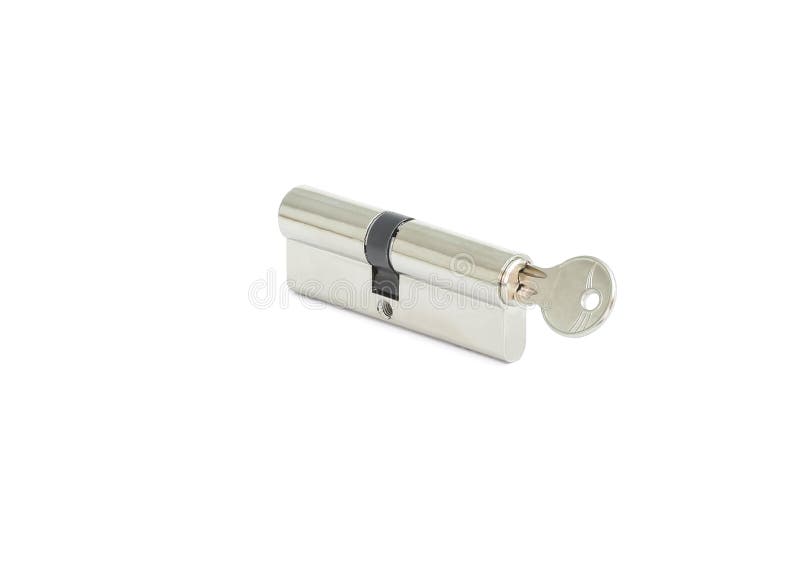 Door Lock Cylinder Core with a Pair Key. Stock Photo - Image of door ...