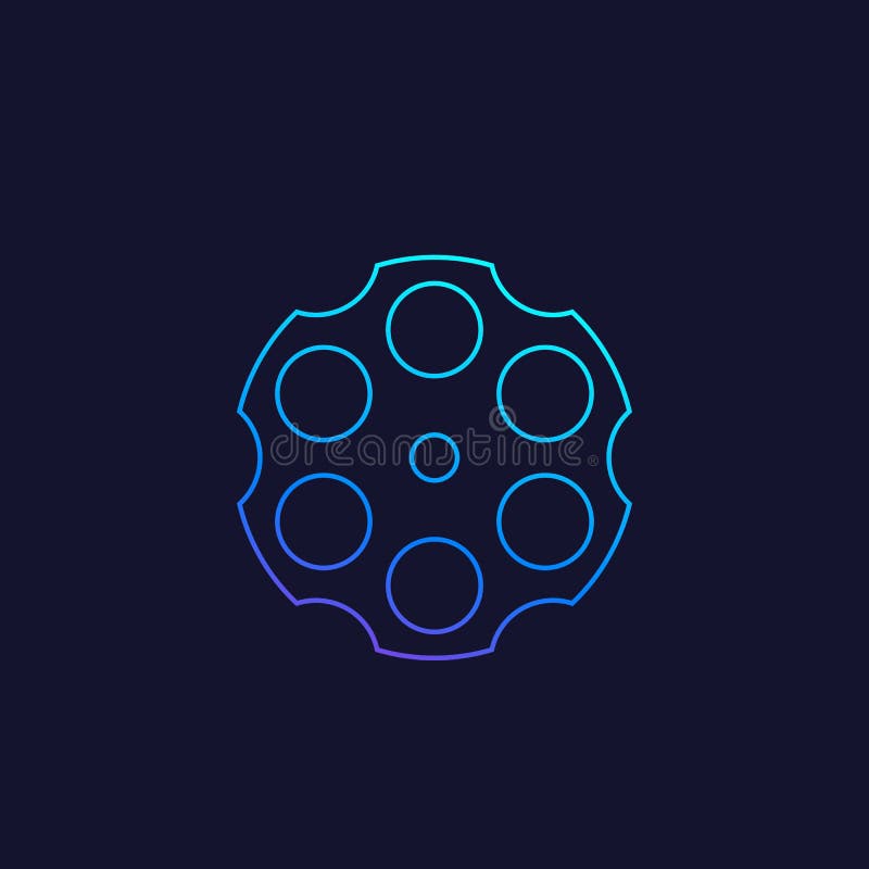 Cylinder of a Revolver, Linear Vector Stock Vector - Illustration of ...