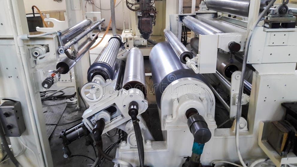 Cylinder Roller Mounted on Machine Stock Photo - Image of roller, iron ...