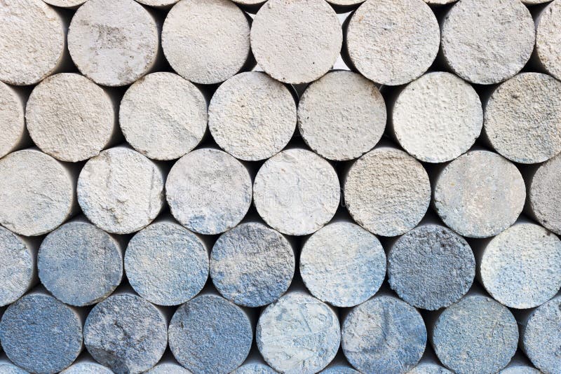 Cylinder Shape Concrete Bricks Storage for Testing Stock Image - Image ...