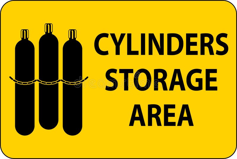 Cylinder Storage Sign Cylinder Storage Area Stock Vector - Illustration ...