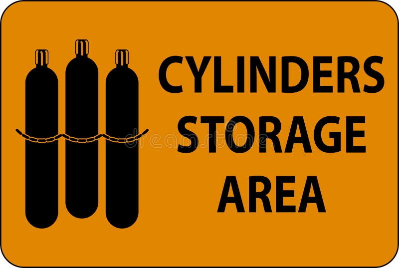 Gas Cylinder Sign Empty Cylinder Storage Area with Cylinders Chained ...