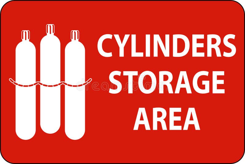 Cylinder Storage Sign Cylinder Storage Area Stock Vector - Illustration ...