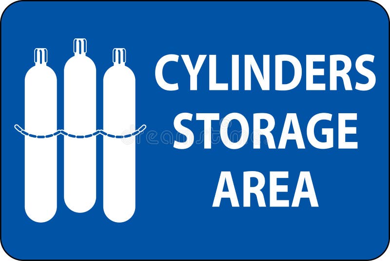 Gas Cylinder Sign Empty Cylinder Storage Area with Cylinders Chained ...