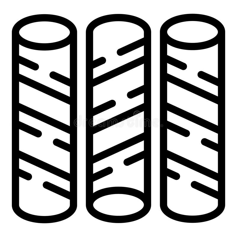 Cylinder Wafer Rolls Icon Outline Vector. Sugary Sticks Dessert Stock ...