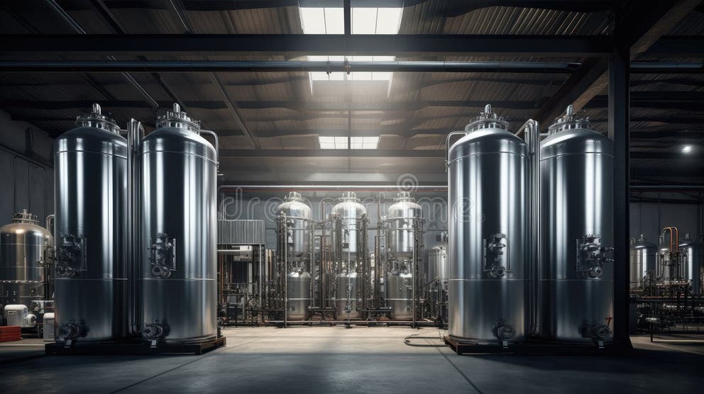 Cylinders and Helium Containers at a Metal Processing Plant ...