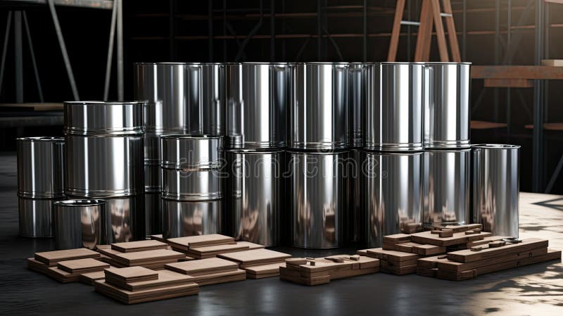 Cylinders and Helium Containers at a Metal Processing Plant ...