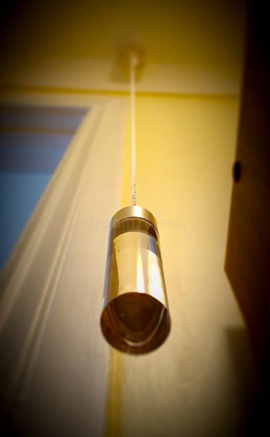 Cylindrical Acrylic Light Pull String Cord Wall Yellow Stock Photo ...