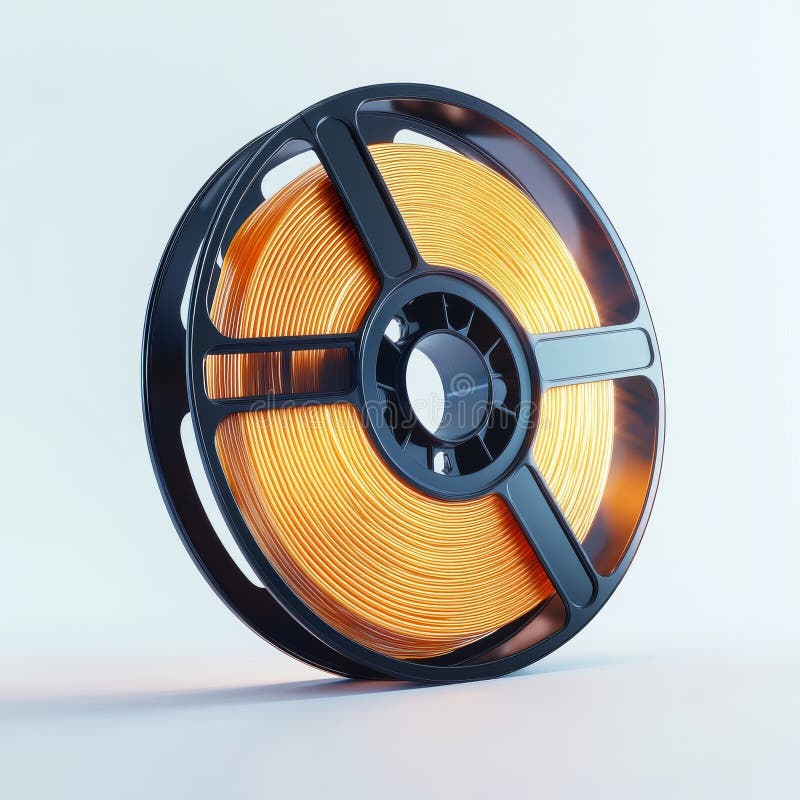 A Cylindrical Air Filter Featuring a Black Shell and a Yellow Filter ...