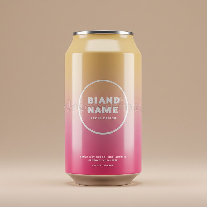 A Cylindrical Aluminum Can with a Gradient Design Transitions from ...