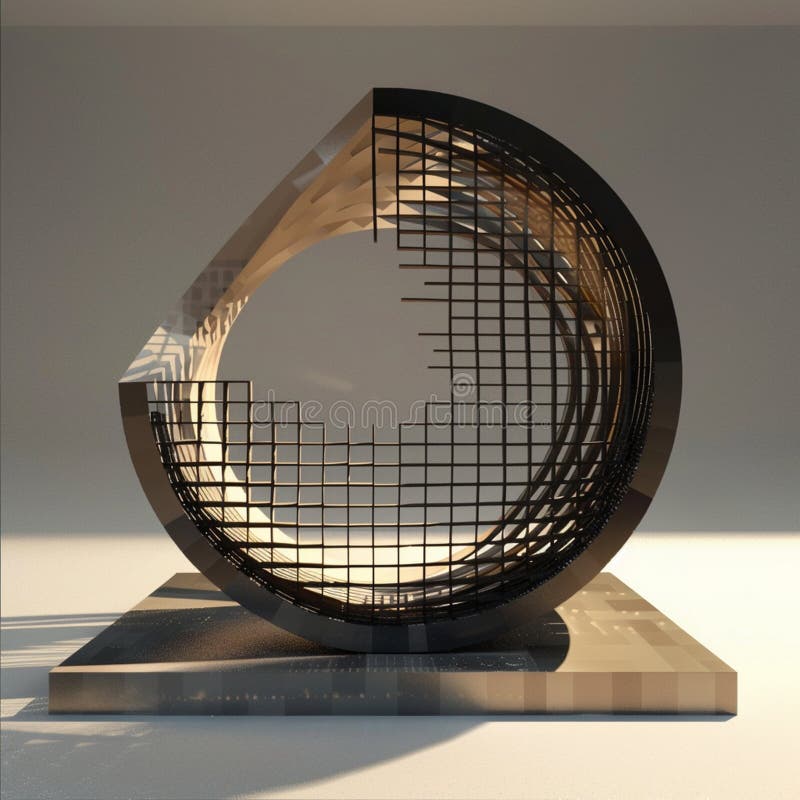 Cylindrical Art Object on a White Background Stock Illustration ...