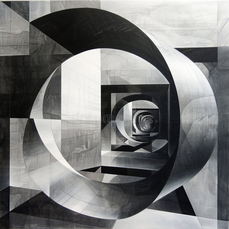 Cylindrical Art Object on a White Background Stock Illustration ...