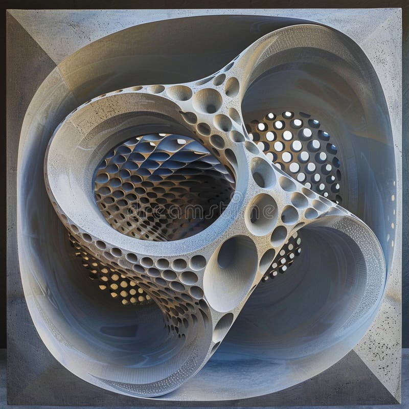 Cylindrical Art Object on a White Background Stock Illustration ...