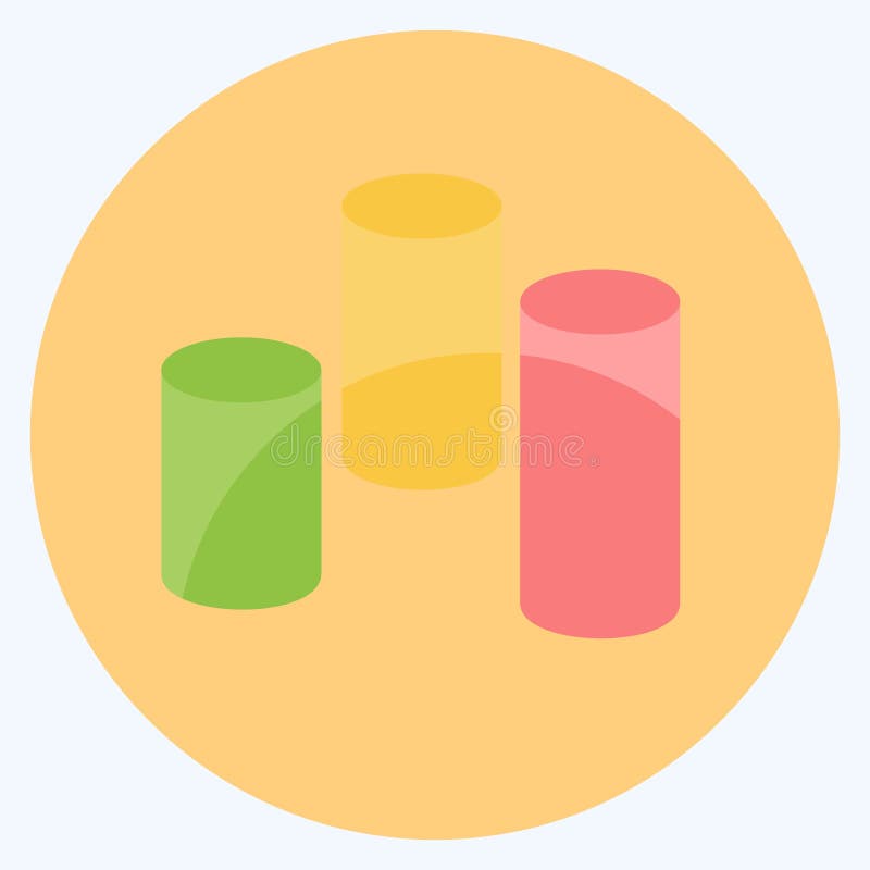 Cylindrical Bars Icon in Trendy Flat Style Isolated on Soft Blue ...