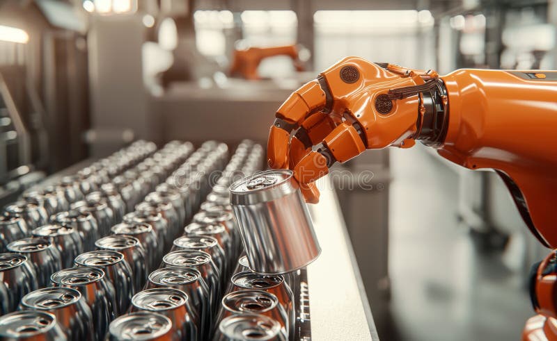 The Cylindrical Battery is Produced by a Robotic Arm and is ...