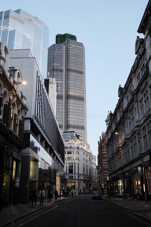 Urban Street Scene in London Featuring the Prominent Skyscraper Known ...