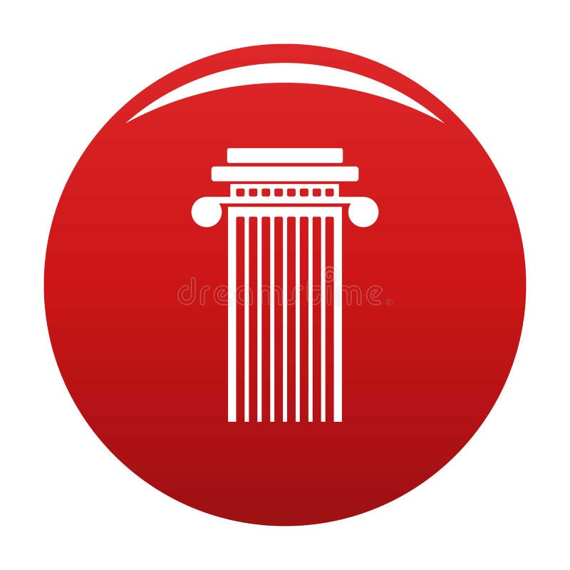 Cylindrical Column Icon Vector Red Stock Vector - Illustration of ...