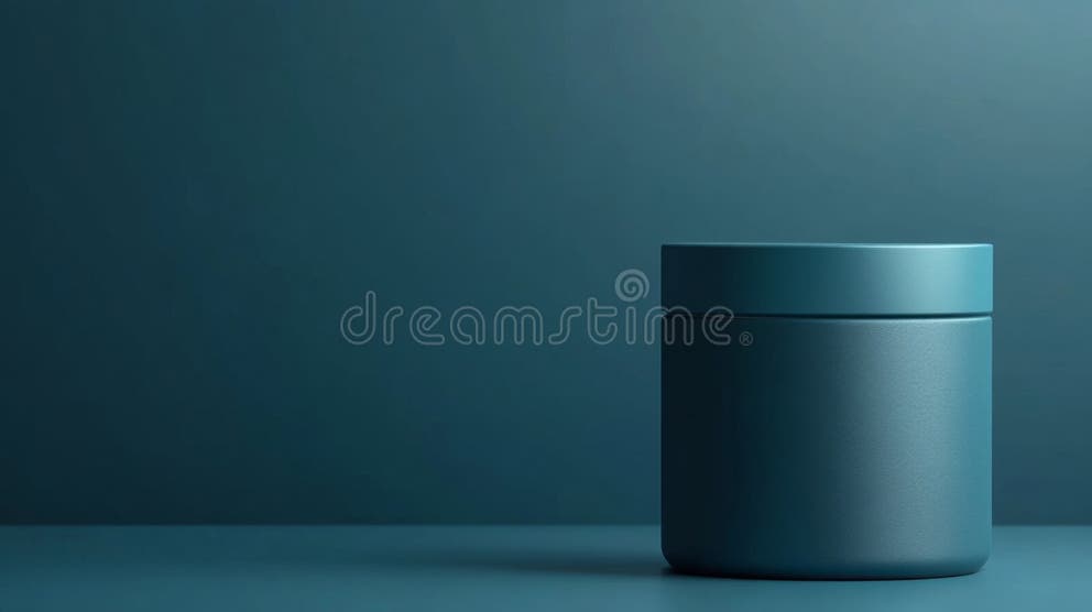 Cylindrical Container Mockup in Gradient Blue Color Scheme with Studio ...