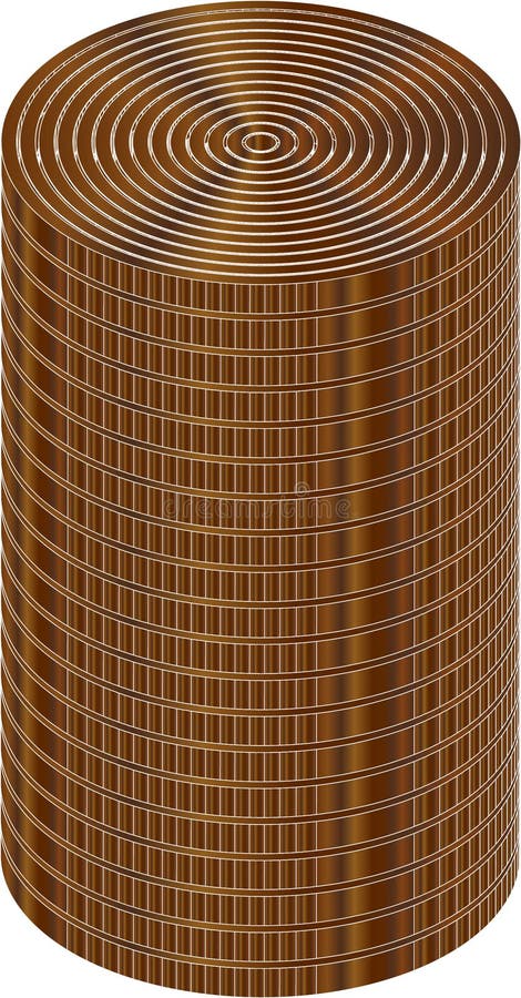 Cylindrical 3D Figure, Made with a Brown Gradient Stock Illustration ...