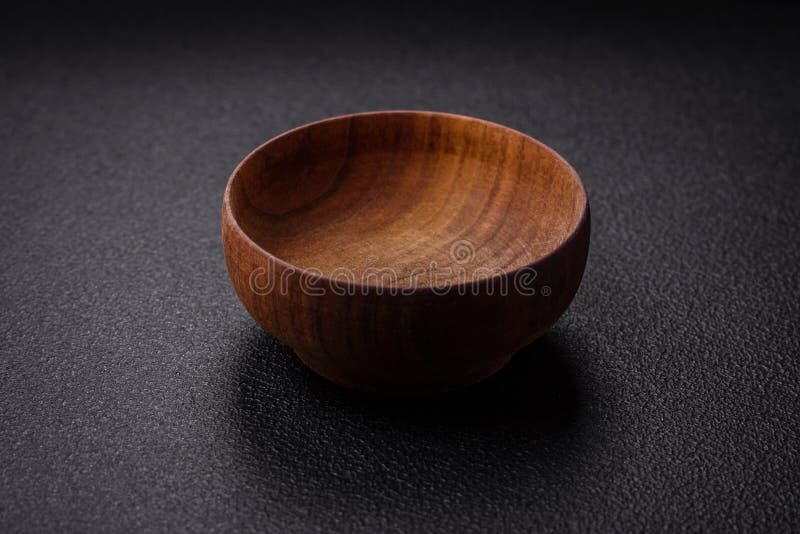 A Cylindrical Empty Container Made of Wood for Spices or Salt Stock ...