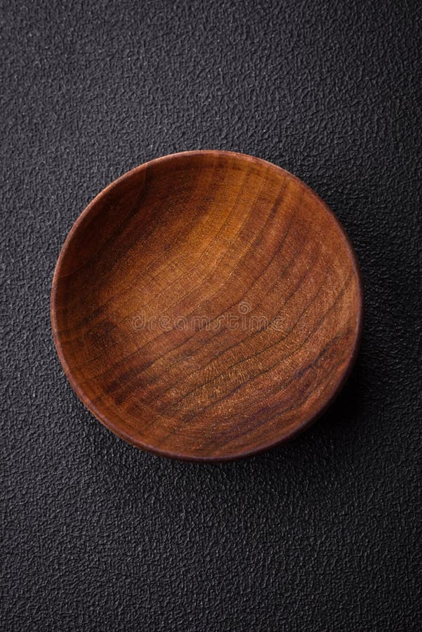 A Cylindrical Empty Container Made of Wood for Spices or Salt Stock ...