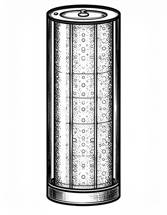 Cylindrical Filter System Technical Drawing Stock Illustration ...