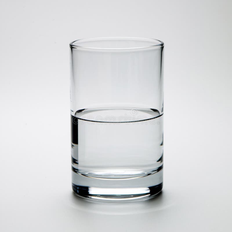 Cylindrical Glass with Tilted Base, Empty, Smooth, and Clear Against ...