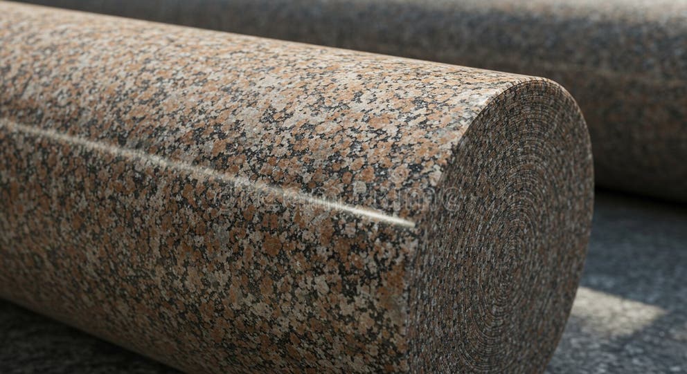 Cylindrical Granite Pillars with a Polished Surface, Displaying a Mix ...