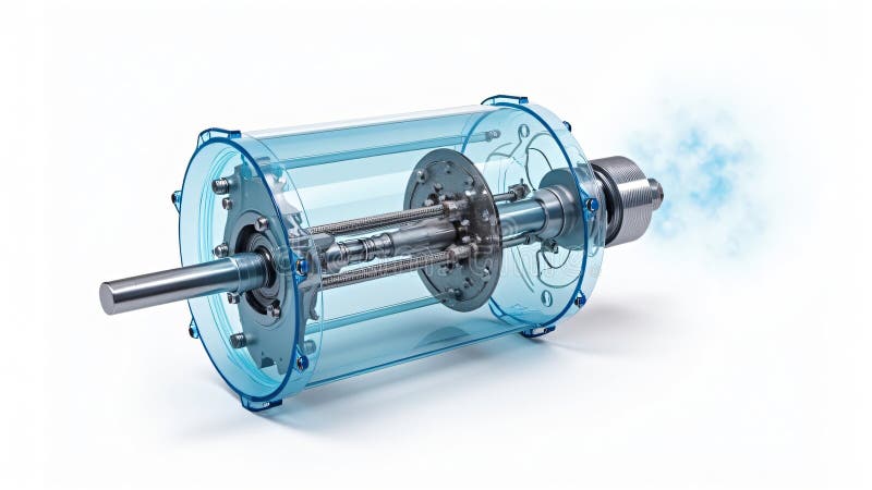 Transparent Casing Mechanical Device with Shaft and Vapor Stock ...