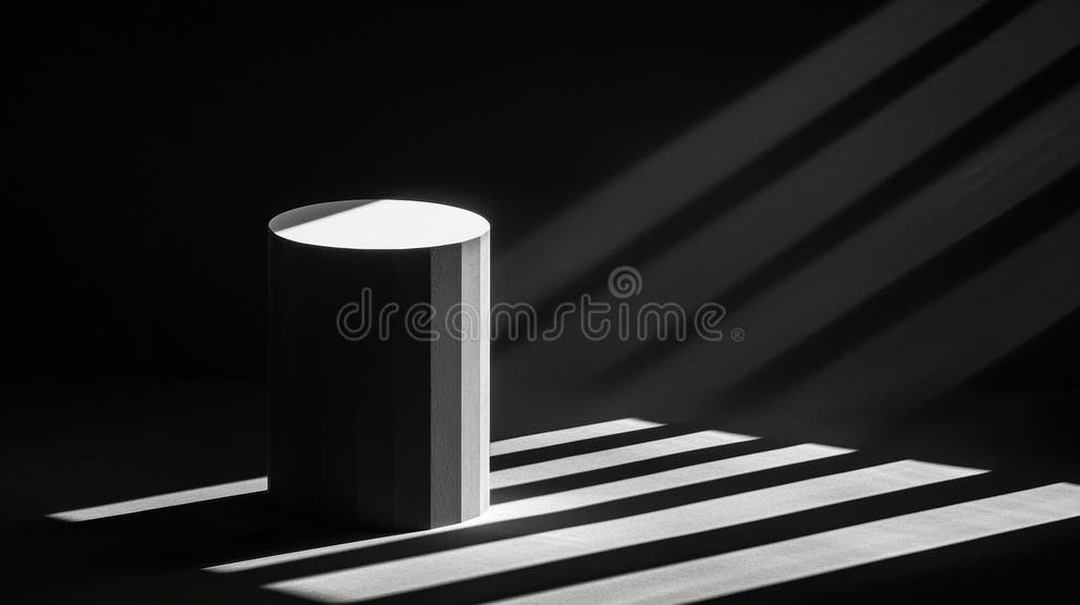 A Cylindrical Object Casts a Shadow on the Floor, with Rays of Light ...