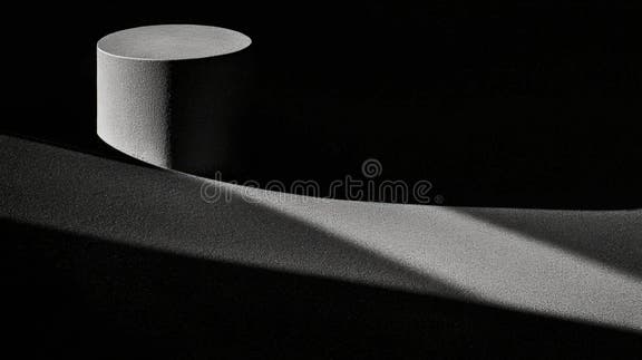 A Cylindrical Object Casts a Shadow on a Surface, Creating a Dynamic ...