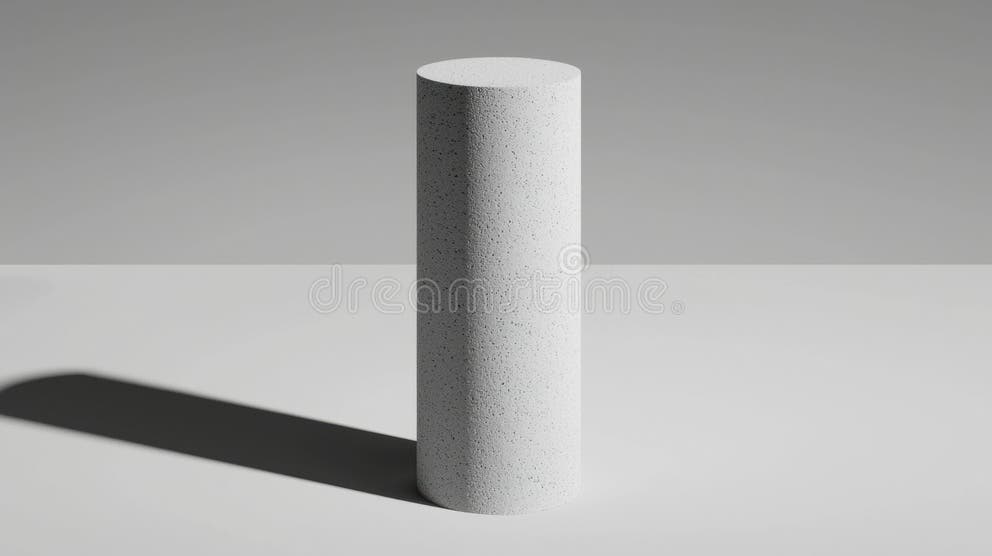 A Cylindrical Object with a Textured Surface Stands Upright on a White ...