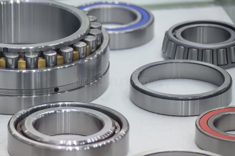 The Cylindrical Rolling Bearing Parts in Light Blue Scene Stock Photo ...